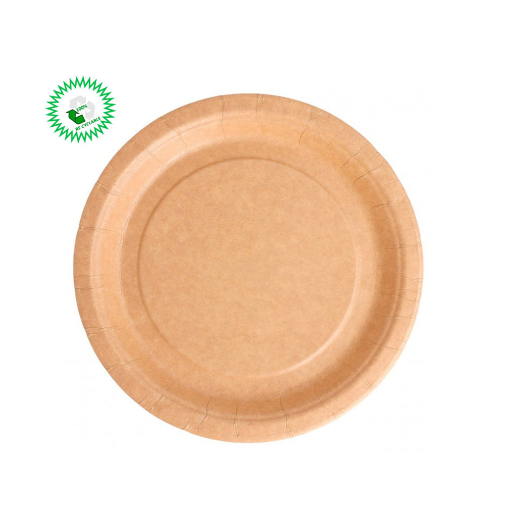 Kraft Paper Plate 180mm Diameter ECO
